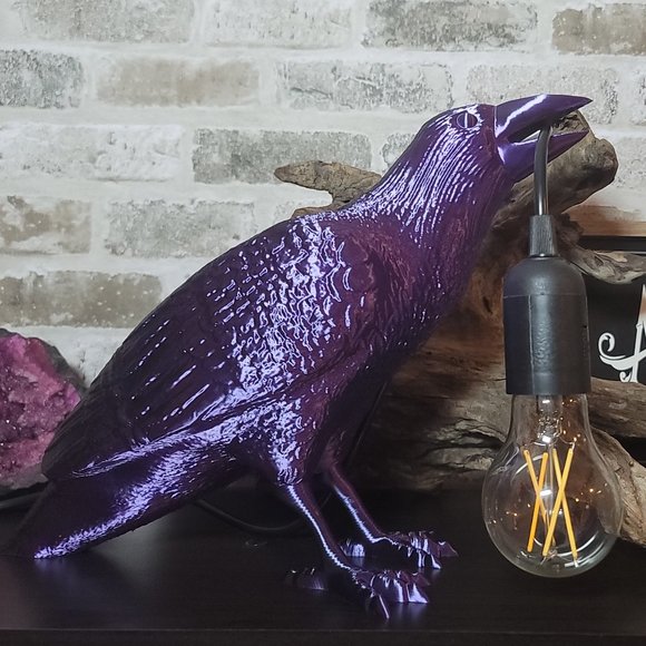 Hand Crafted | Accents | Raven Lamp Sculpture Desk Lighting Home Decor ...